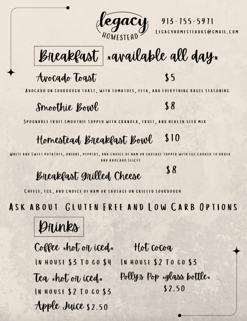 Daily Menu - Legacy Homestead